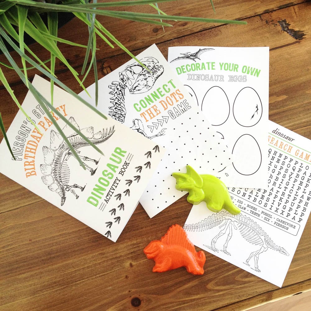 Dinosaur Excavation Dino Dig Coloring Book - Printable Customized Book ...