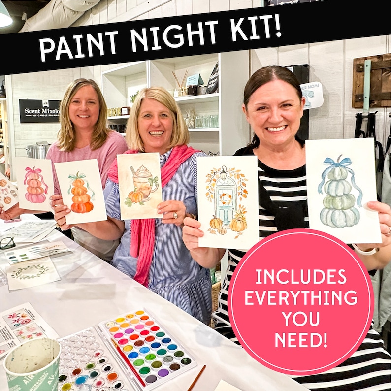 Watercolor Painting Kit • Paint Night • Beginner Watercolor Art Set for ...
