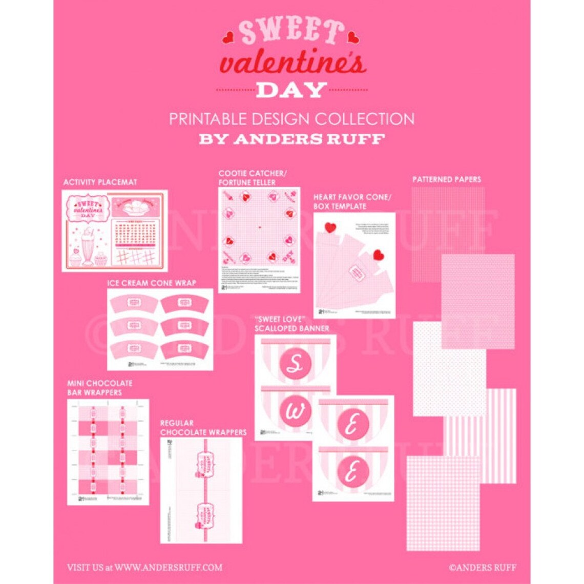 Sweet Valentines Day Printables - Printable DIY Collection - Etsy
