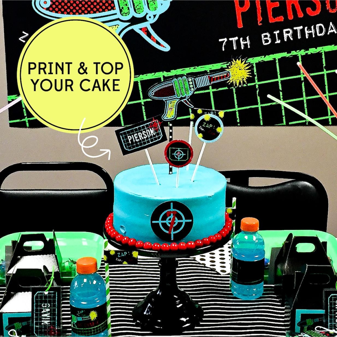 Laser Tag Printable Cake Toppers | Personalized Birthday Party ...