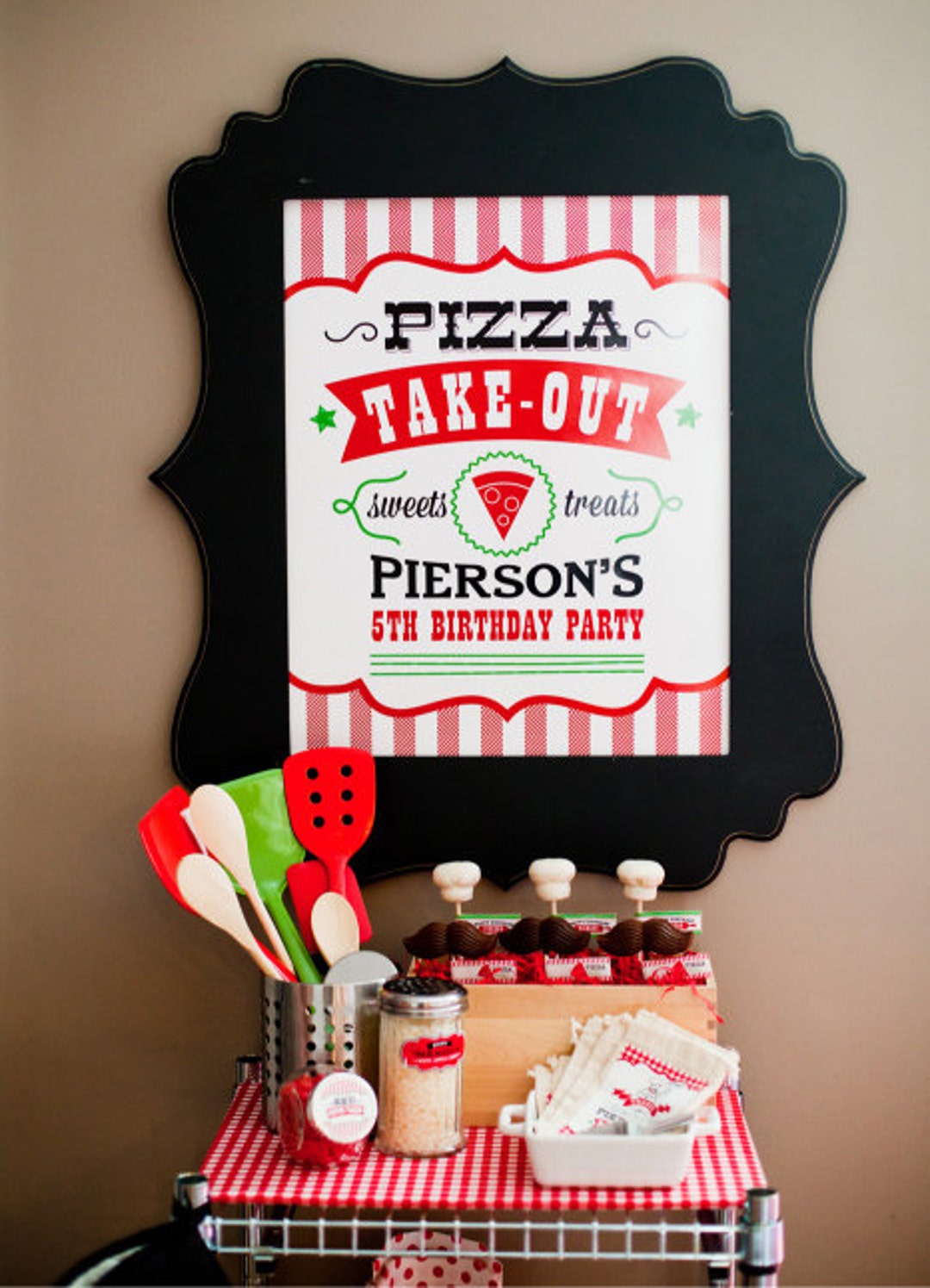Pizzeria Pizza Party Take Out Sign - Printable Customized 16 X 20 ...