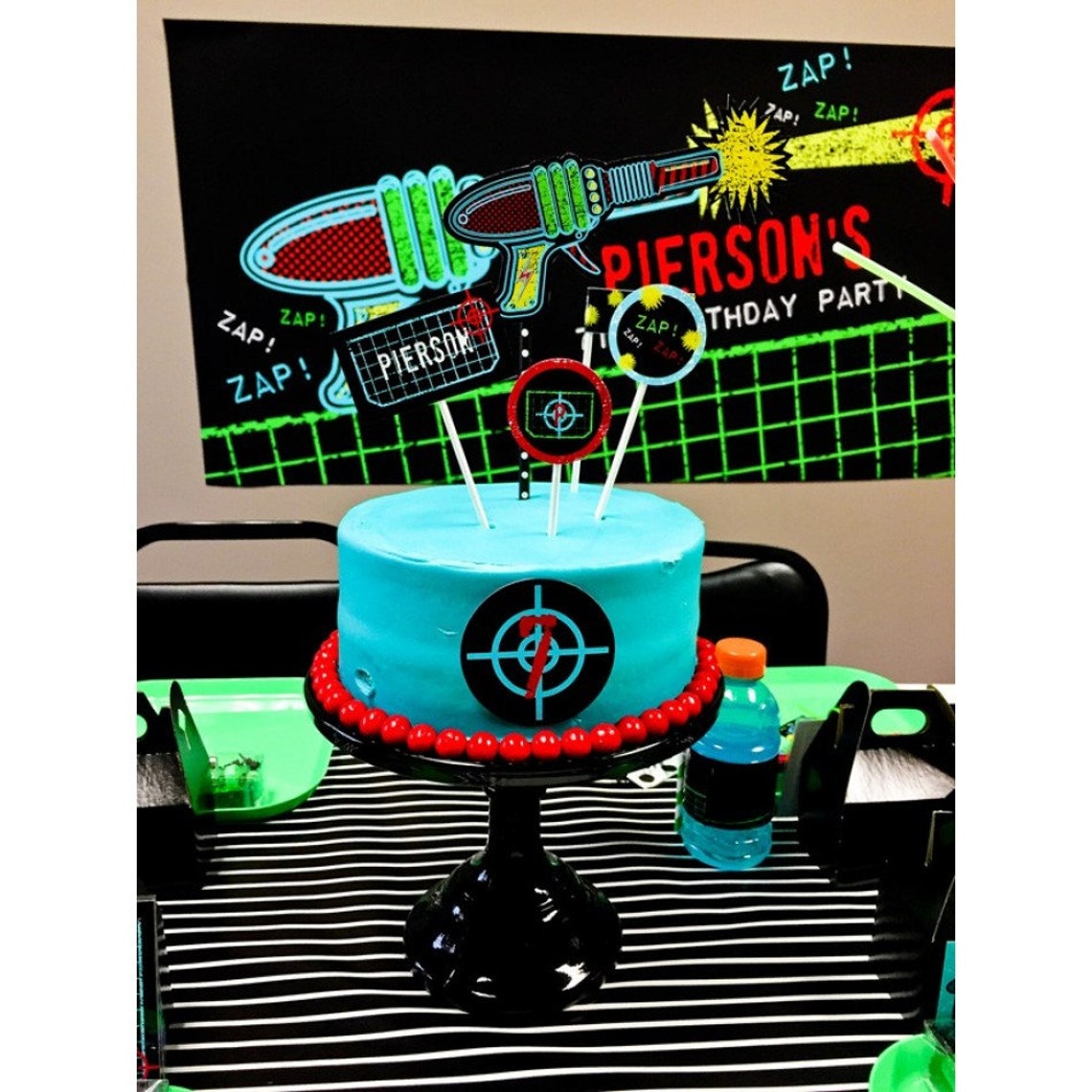 Laser Tag Cake Toppers Laser Tag Birthday Party Printable Cake | Etsy