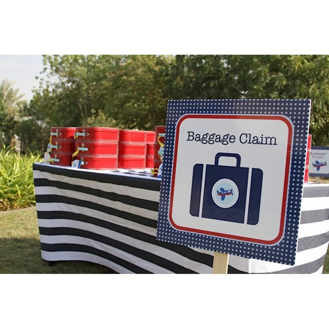 Airplane Airport Birthday Party Signs - Printable Instant Download - Etsy