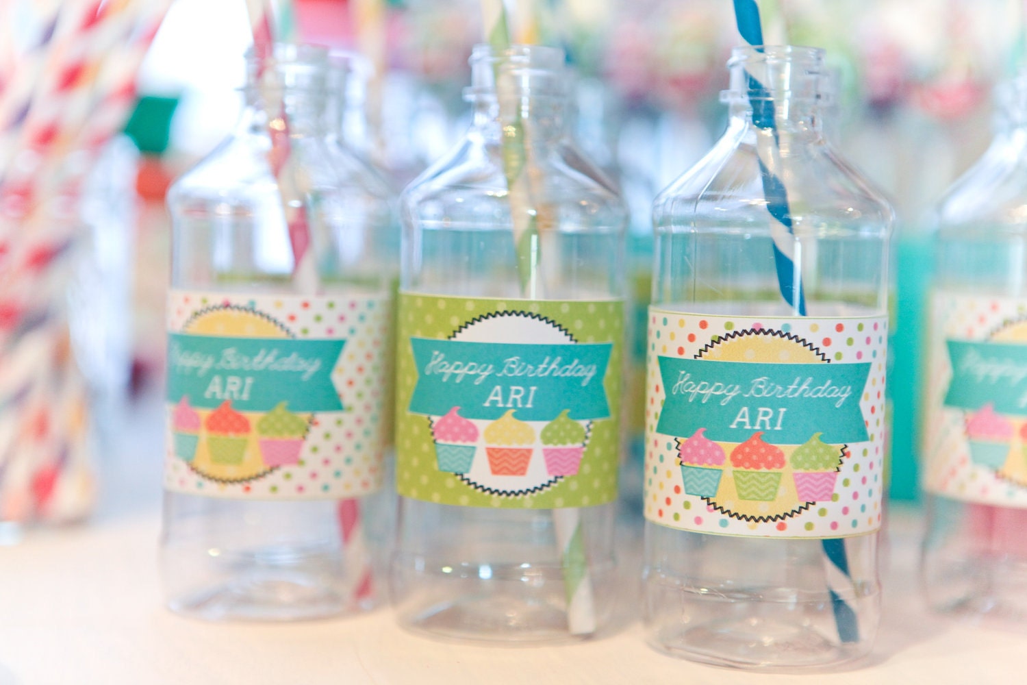 Chevron Cupcake Birthday Printable Customized Package | Etsy