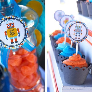 Robot Party Printables Gears Robots Decorations Robotics Computer Cells ...