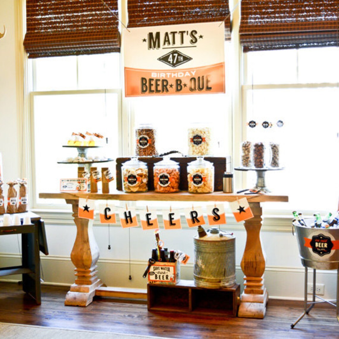 Beer B Que Birthday Party Barbeque Cookout Beer Tasting Vintage Retro ...