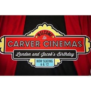 Movie Ticket Birthday Party Poster - Printable Customized 20 X 30 Sign ...