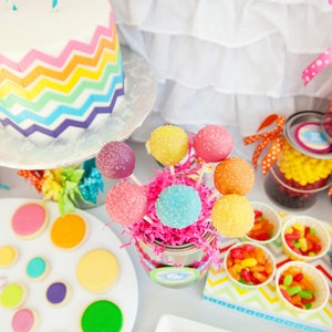 Chevron Rainbow Arts & Crafts Birthday - Printable Customized Package ...