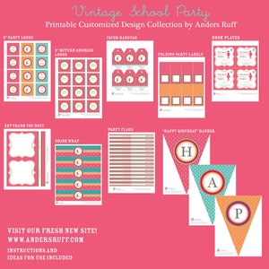 Vintage School Girl Schoolhouse Classroom Birthday - Printable ...
