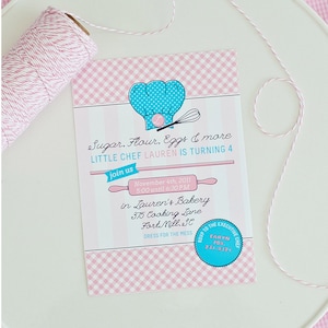 Little Chef Baking Birthday - Printable Customized Invitation - Etsy