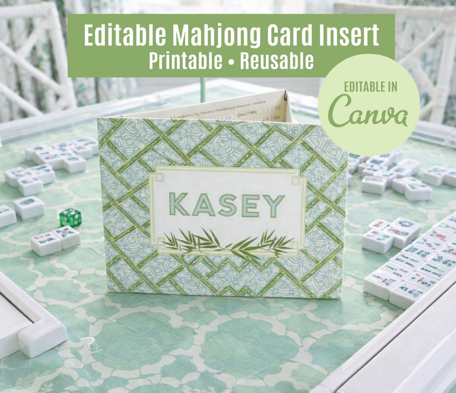 Editable Mahjong Card Insert | American Mahjong Card Cover | Printable ...