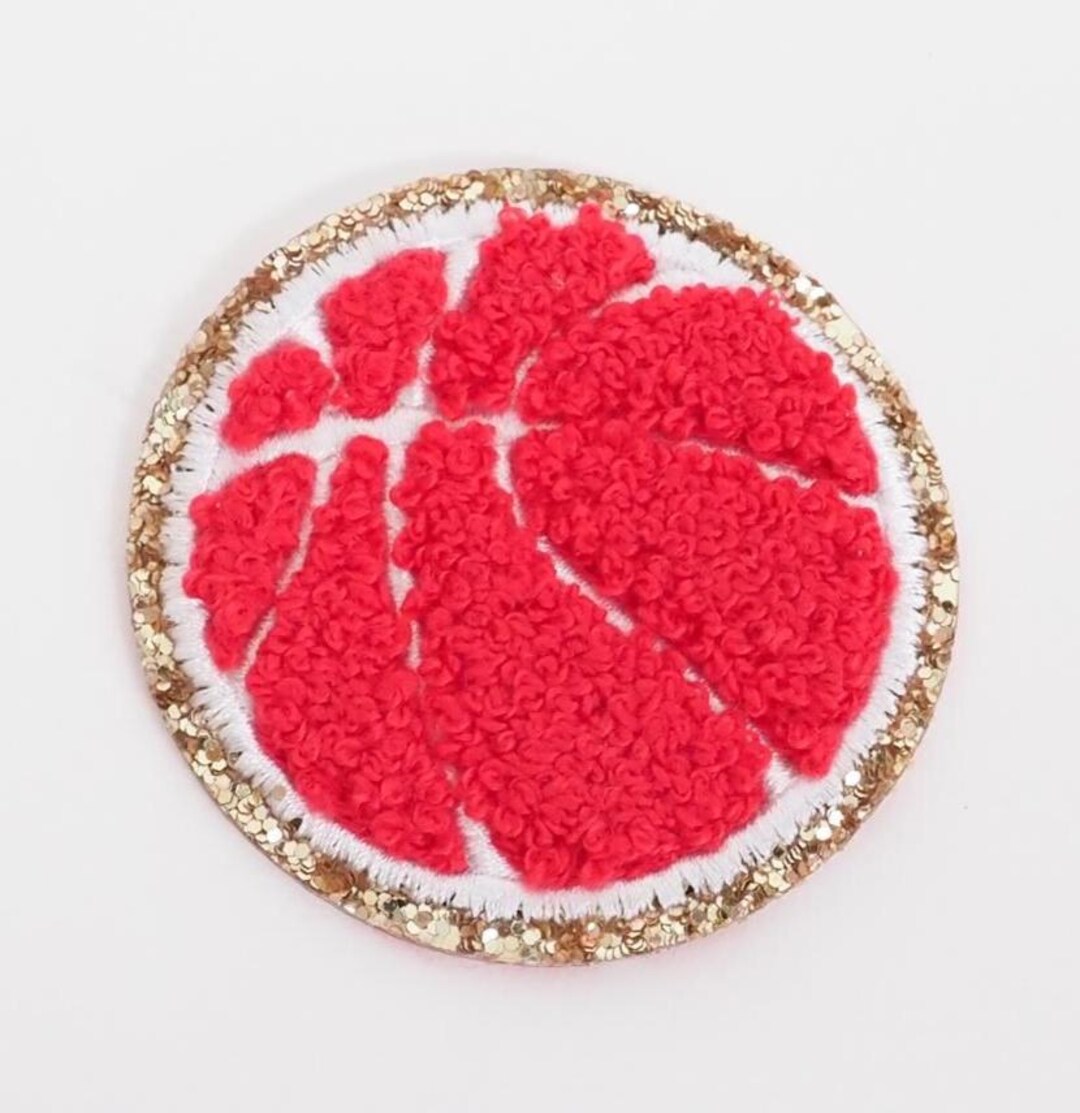 Chenille Basketball Patch | Glitter Trim | Stick-on Adhesive Patch ...