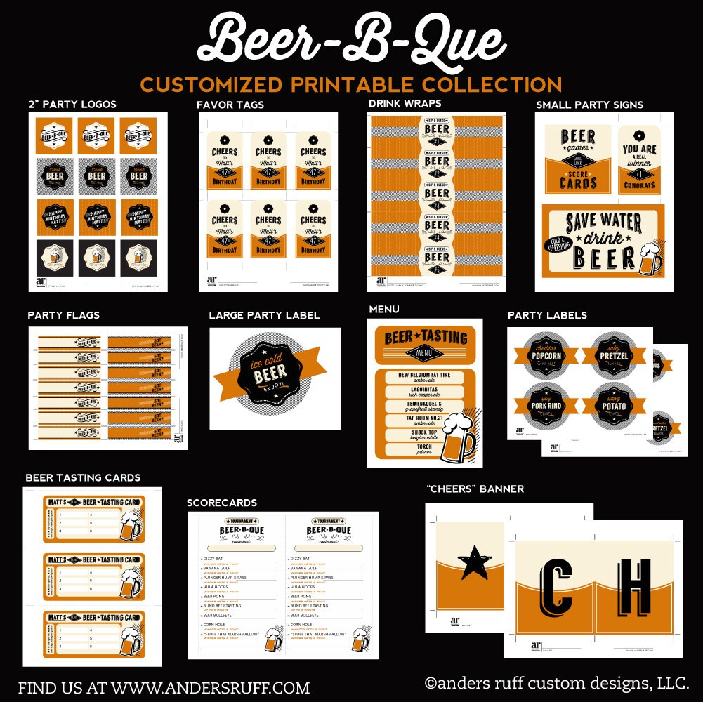 Beer B Que Birthday Party Barbeque Cookout Beer Tasting | Etsy