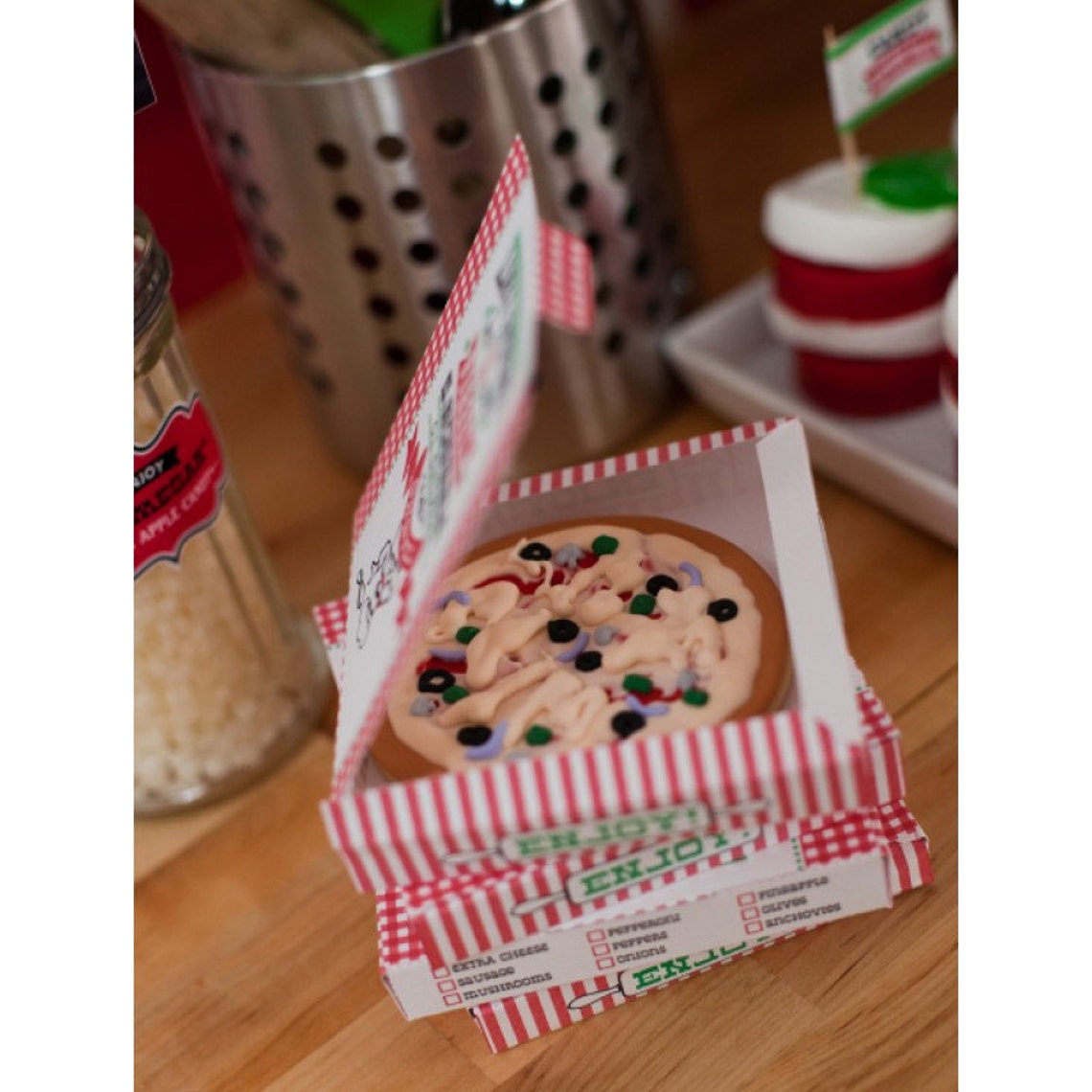 Pizzeria Pizza Party Pizza Box Favor Template Customized - Etsy