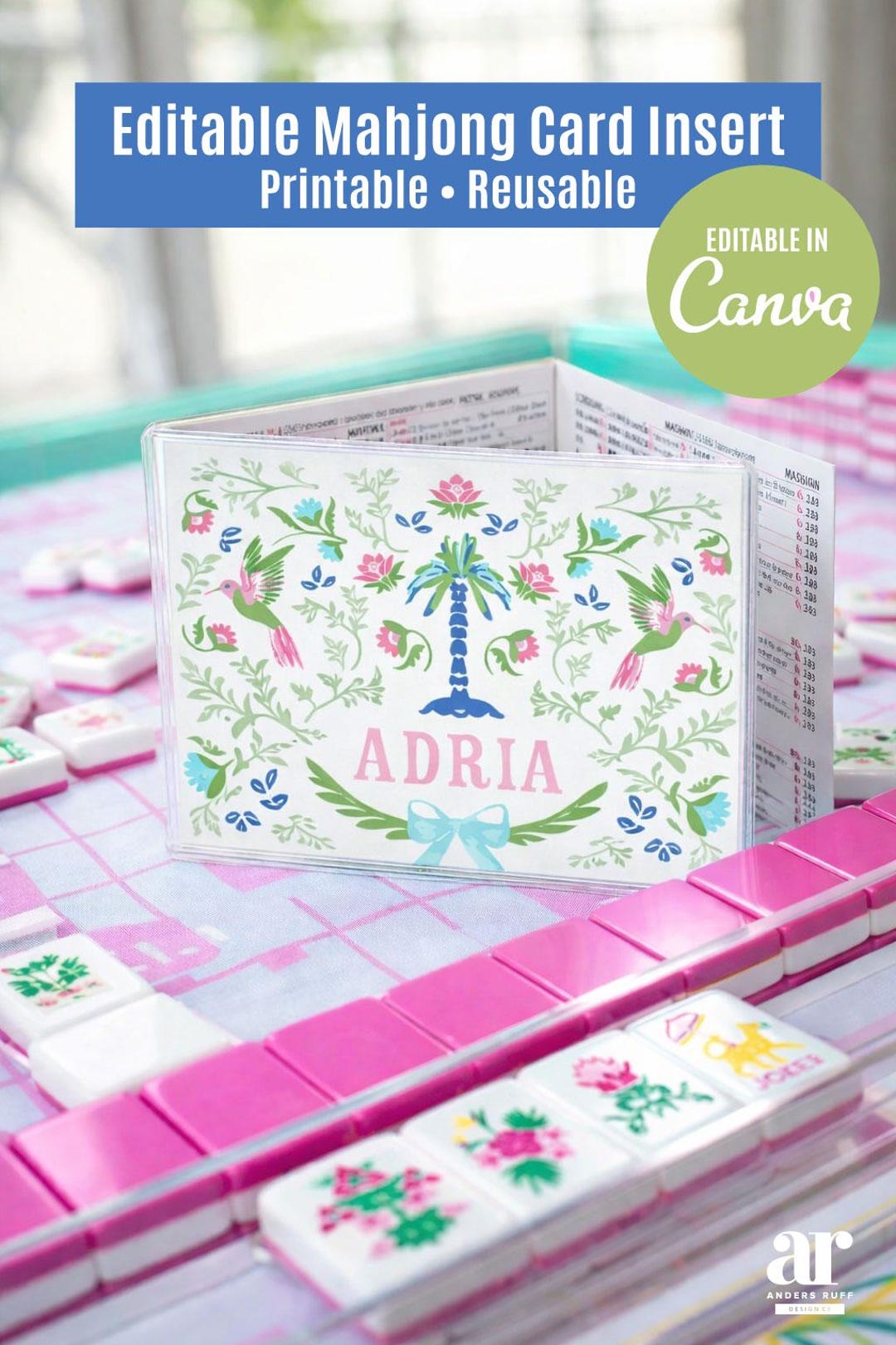 Mahjong Card Cover Template | Mahjong Instructor Resource | Pagoda ...
