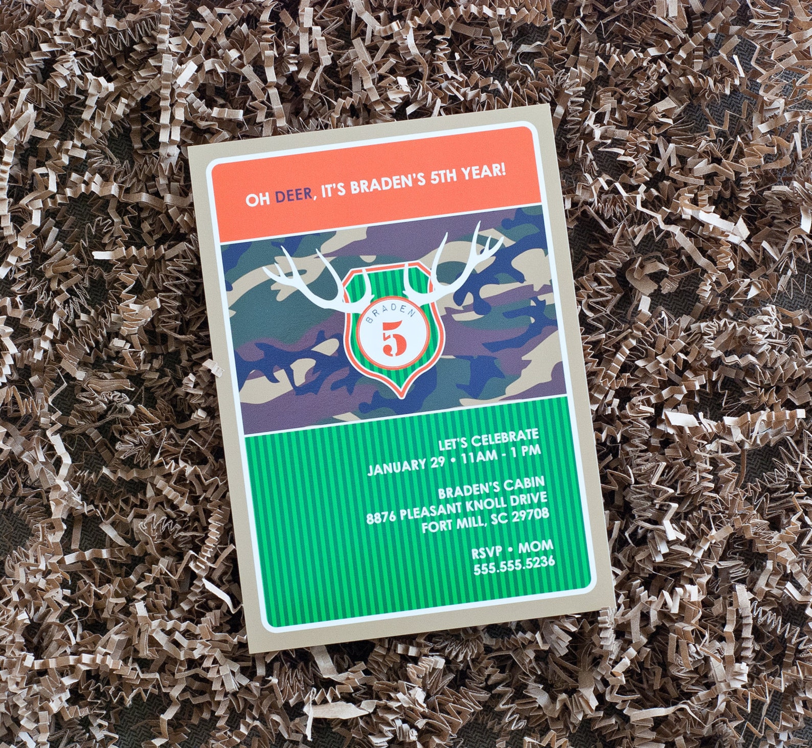 Hunting Invitation Camouflage Deer Elk Cabin Antlers Outdoors - Etsy