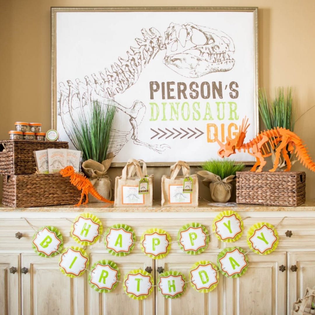 Dinosaur Excavation Dino Dig Birthday Sign - Printable Customized ...