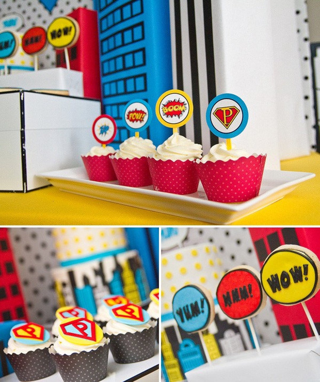 Vintage Super Hero Superhero Emblem Callouts Comics Birthday ...