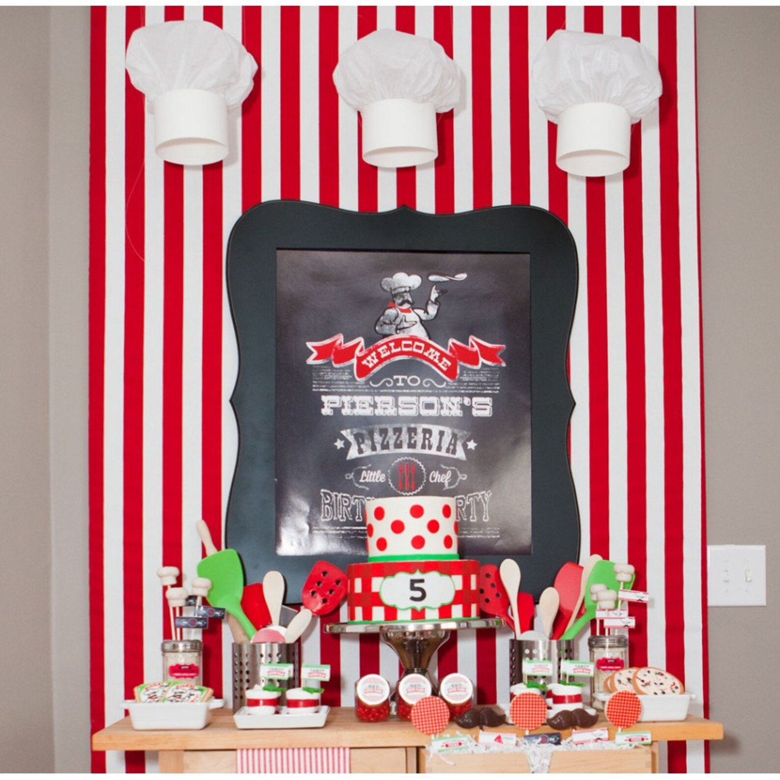 Pizzeria Pizza Party Chalkboard Style Sign Printable - Etsy