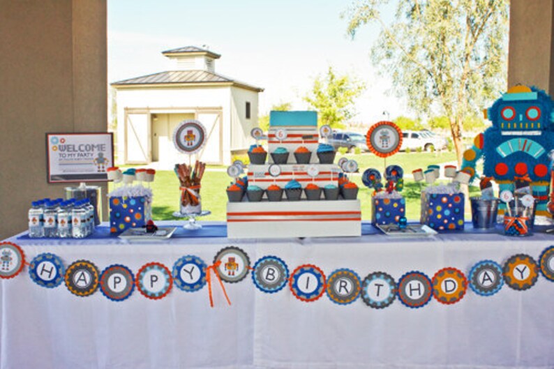 Robot Party Printables Gears Robots Decorations Robotics - Etsy
