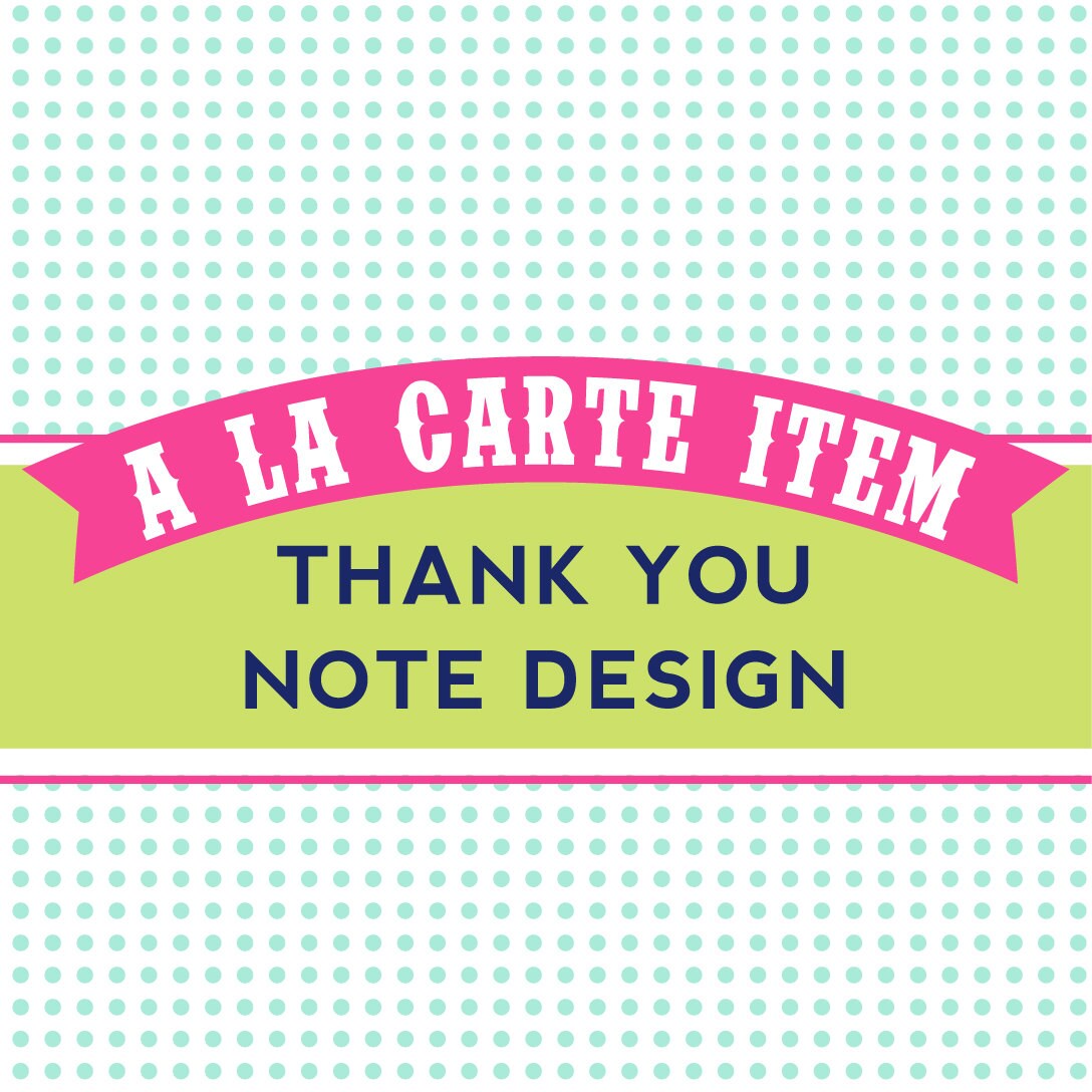 Printable Customized Thank You Note Design A La Carte Item | Etsy
