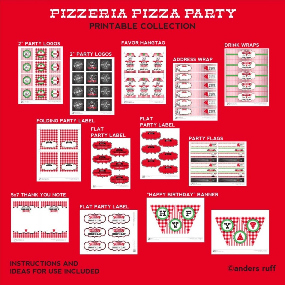 Pizzeria Chef Pizza Cooking Chalkboard Baking Party Birthday - Etsy