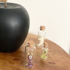 Needle Felted Oddity Jars; Ghost in a Jar; Alien in a Jar; Handmade ...