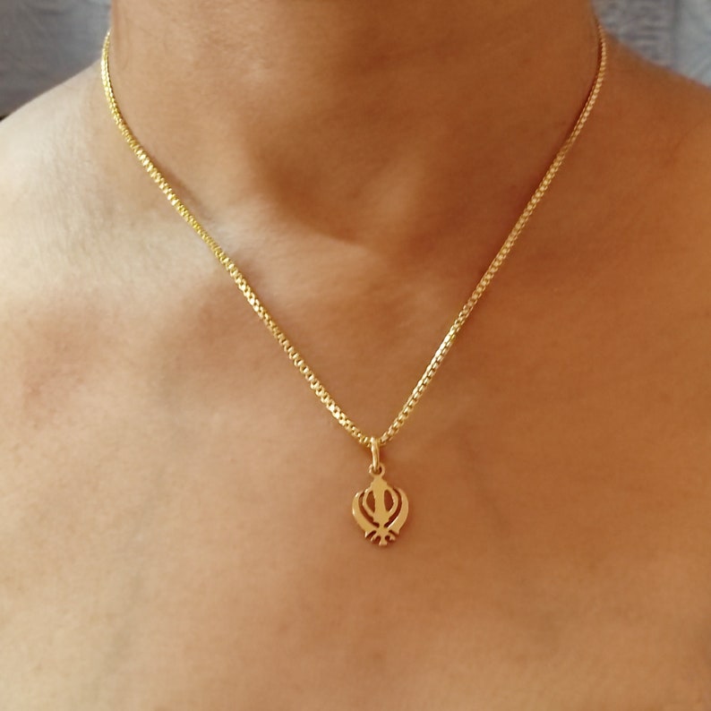 Khanda Pendant Handmade Gold Plated Punjabi Sikh Symbol - Etsy