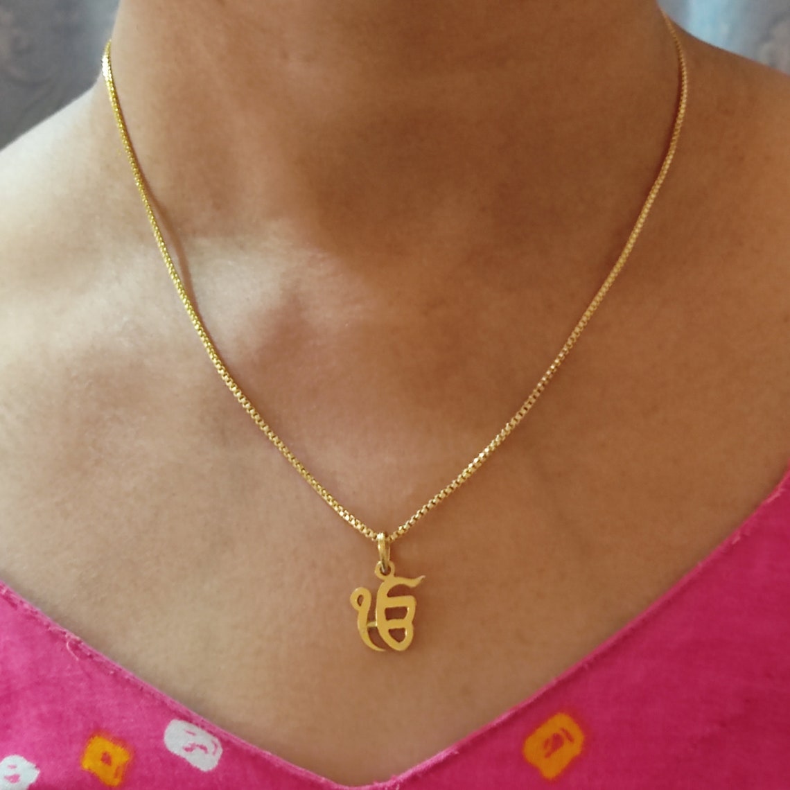 Handmade Personalised Gold Plated Ik Onkar / Ek Onkar Pendant | Etsy