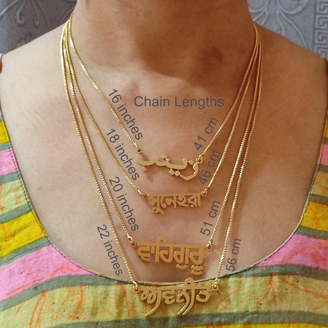 Nirbhau Nirvair Necklace in Prabhki Font of PUNJABI Gurmukhi Script ...