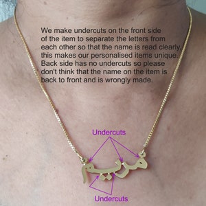 Personalised Gold Plated Handmade Name Necklace With ANY NAME in ARABIC ...