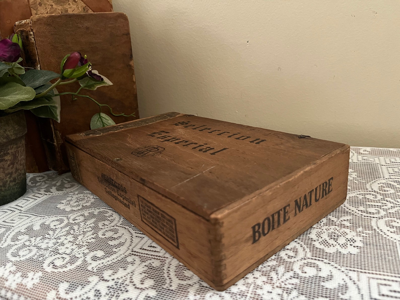Antique Wood Cigar Box Empty - Early 1900s Wood Box - Infanzon ...