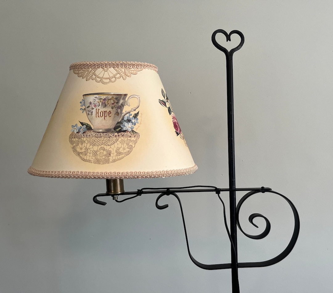 Vintage Longaberger Basket Lamp - Black Wrought Iron Basket Display Floor Lamp - Miniature ...