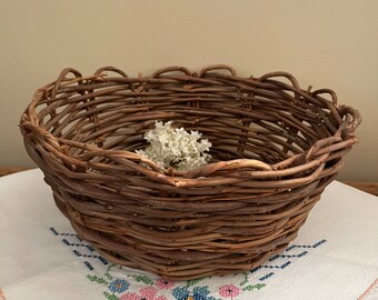Huge Vintage Folk Art Tree Twig Branch Basket - Etsy