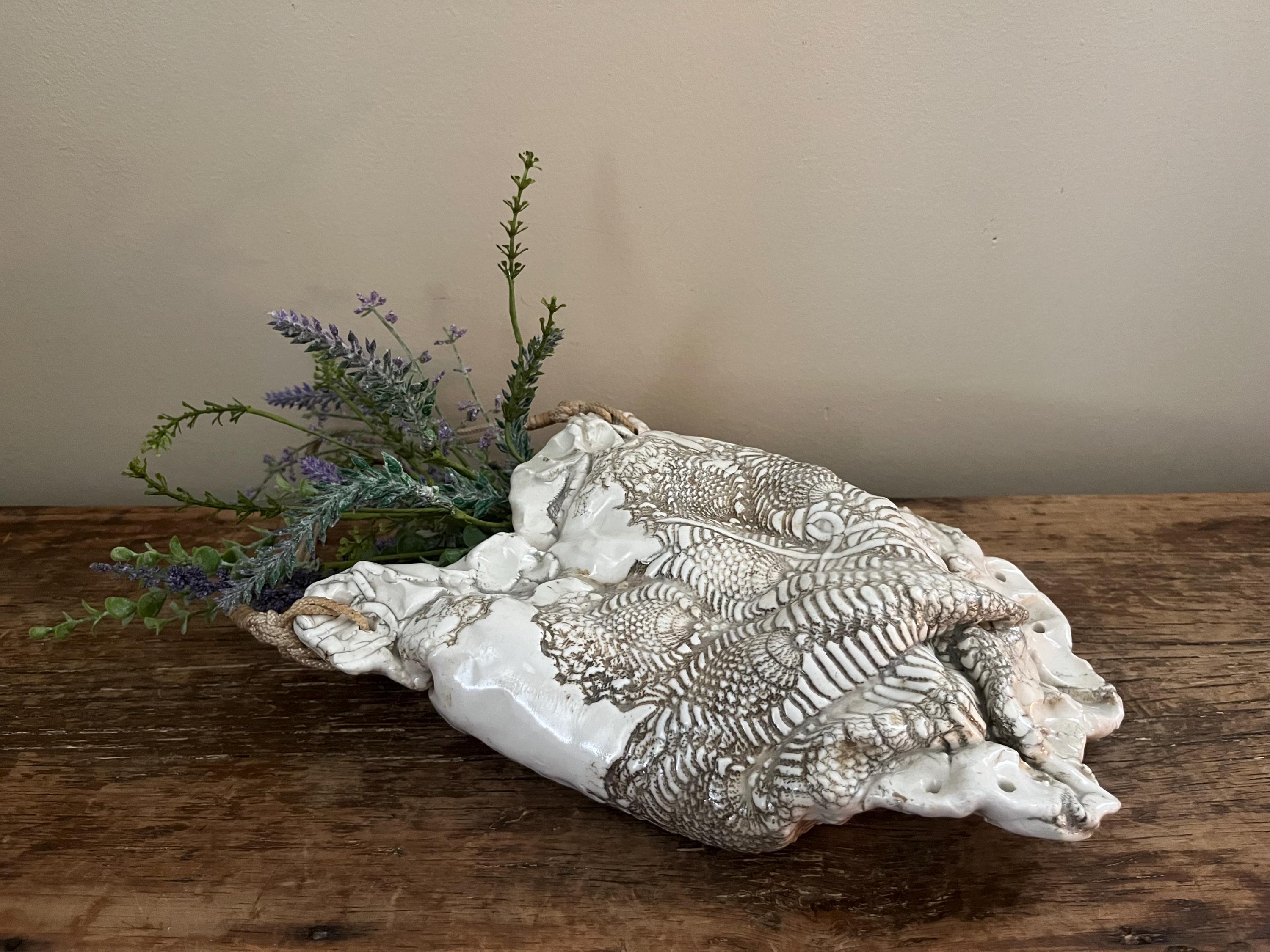 Vintage OOAK Pressed Pottery Handmade Flower Pocket - Studio Pottery ...