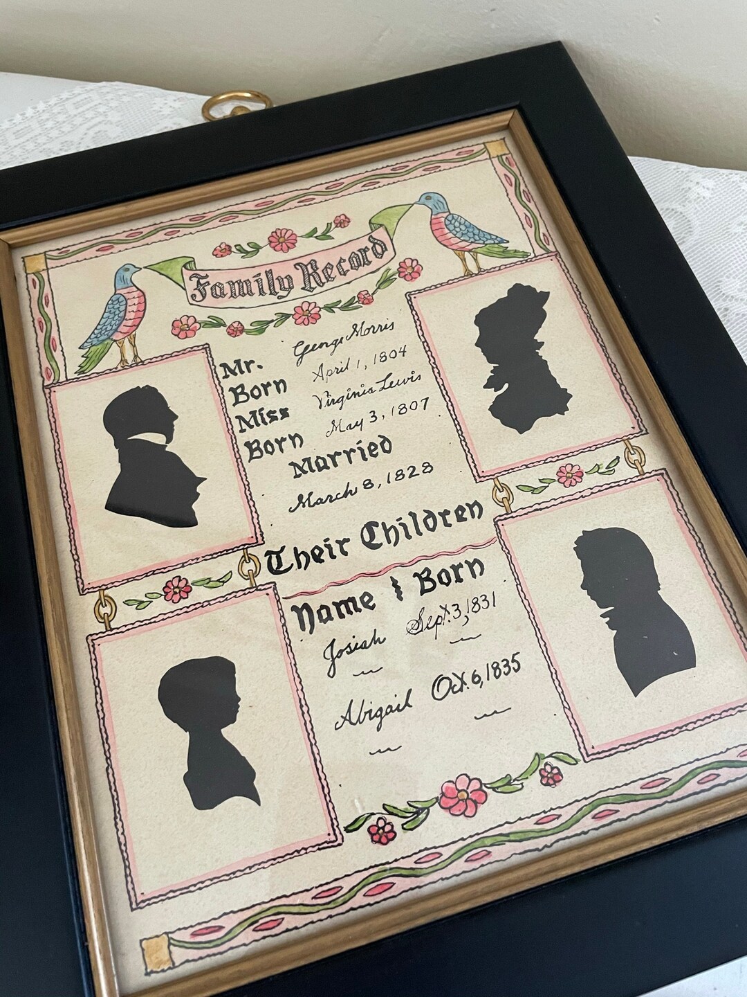 Vintage Family Record - Reproduction of a Family Record From the 1800s ...