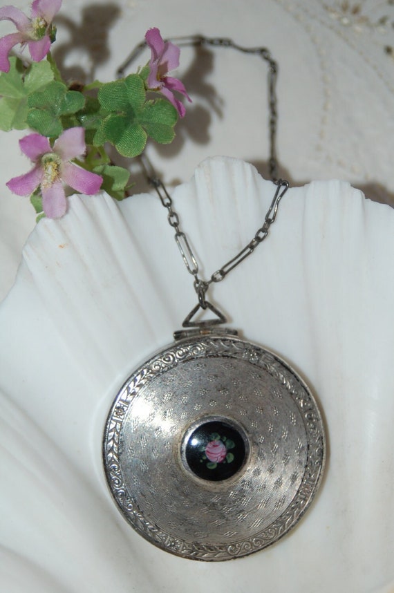 Vintage makeup compact silver - Gem