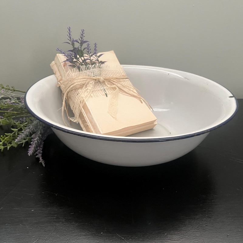 Large Enamel Basin Bowl - Etsy