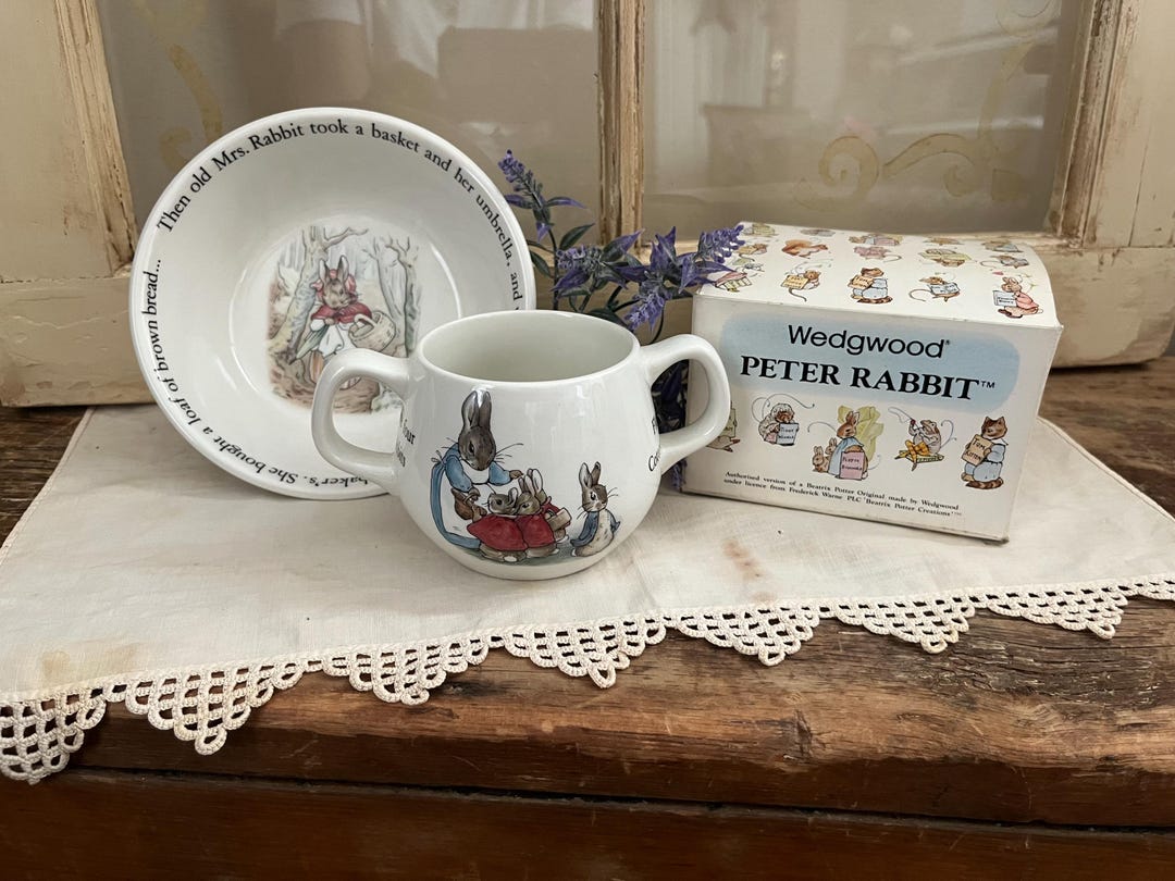 Vintage Wedgewood Peter Rabbit 2 Pc Set - Beatrix Potter Designs Made ...