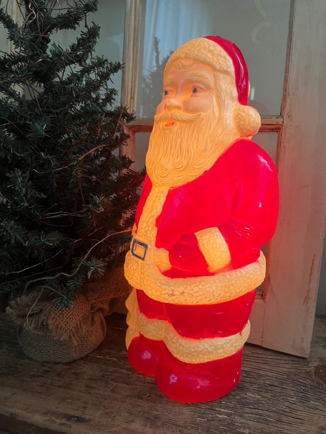 Vintage Blow Mold Santa Claus - 1960s Light up St. Nickolas - Union ...