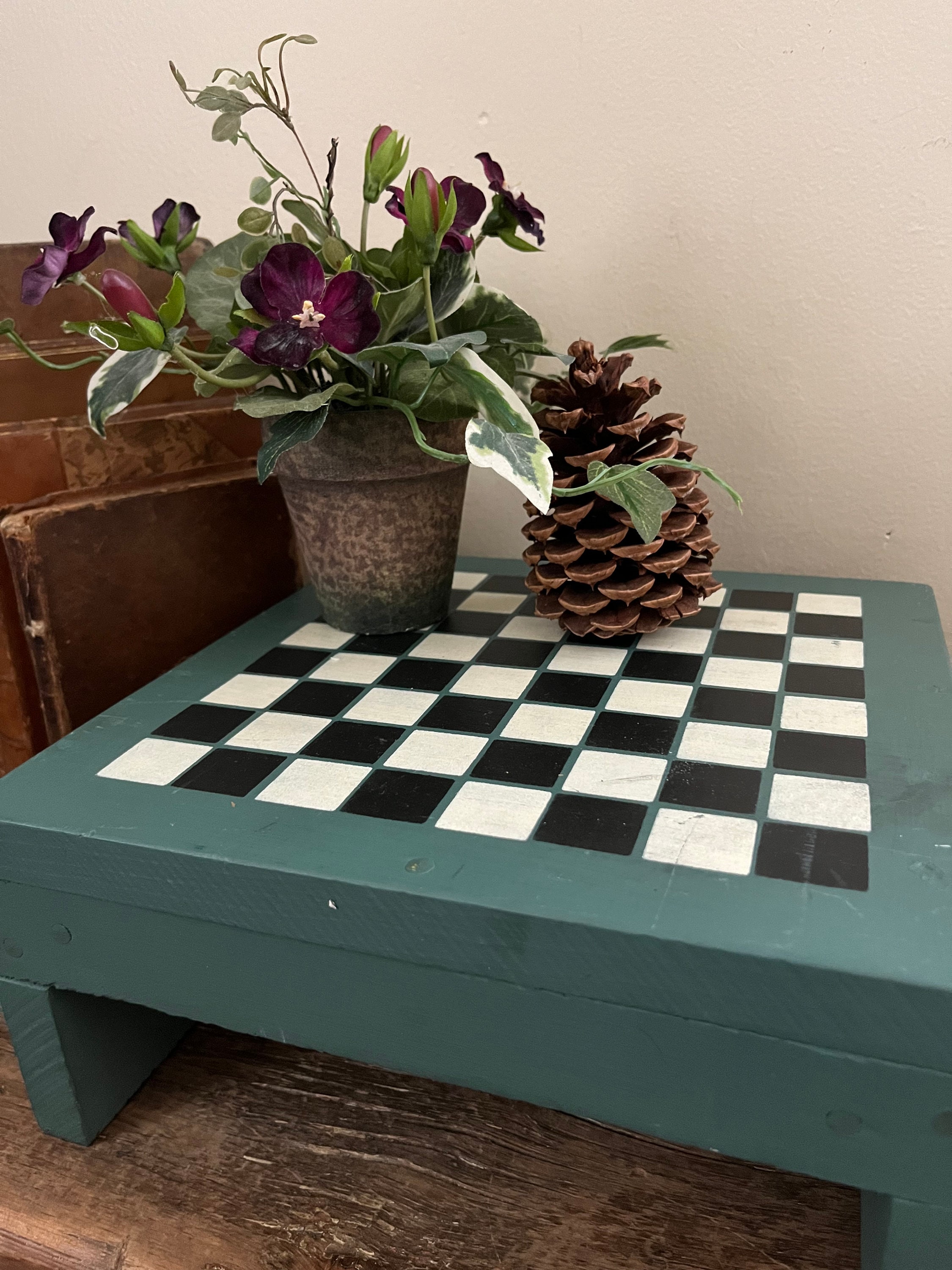 Handmade Checkers Table Wood Bench Stool - Etsy