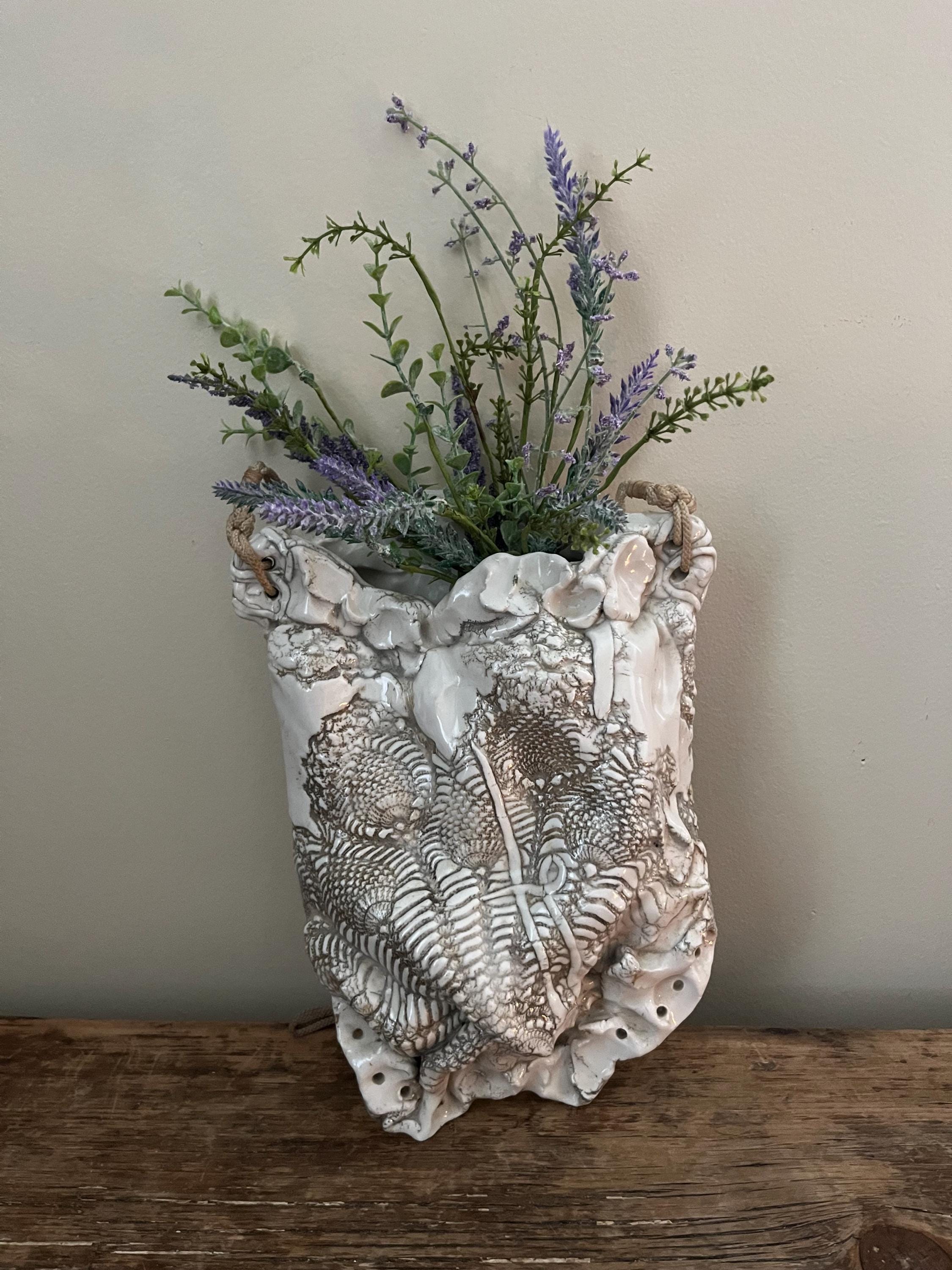 Vintage OOAK Pressed Pottery Handmade Flower Pocket - Studio Pottery ...