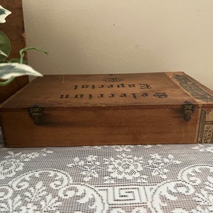 Antique Wood Cigar Box Empty - Early 1900s Wood Box - Infanzon ...