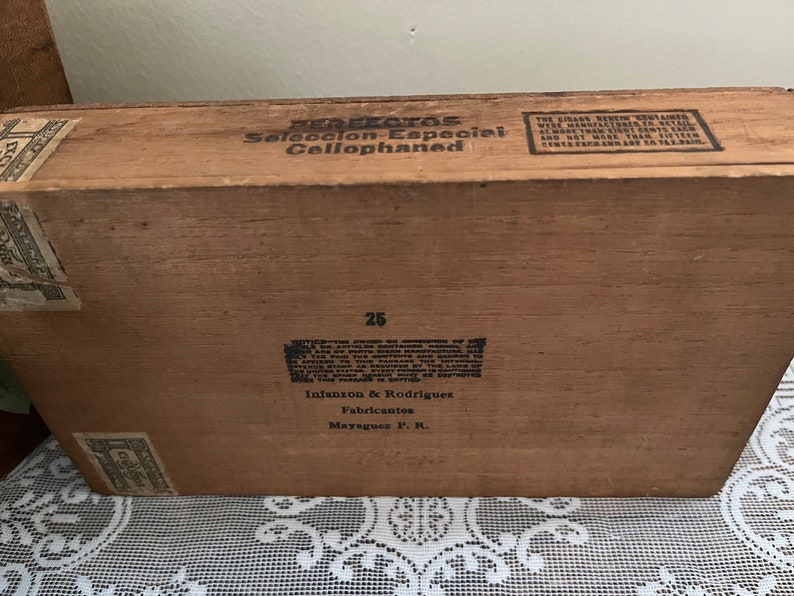 Antique Wood Cigar Box Empty - Early 1900s Wood Box - Infanzon ...