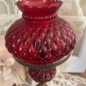 Vintage Ruby Red Glass Victorian Parlour Table Lamp - Petite GWTW ...
