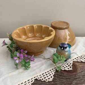 Set of 2 Antique Stoneware Mold W/ Swirl Pattern - Vintage Pudding ...