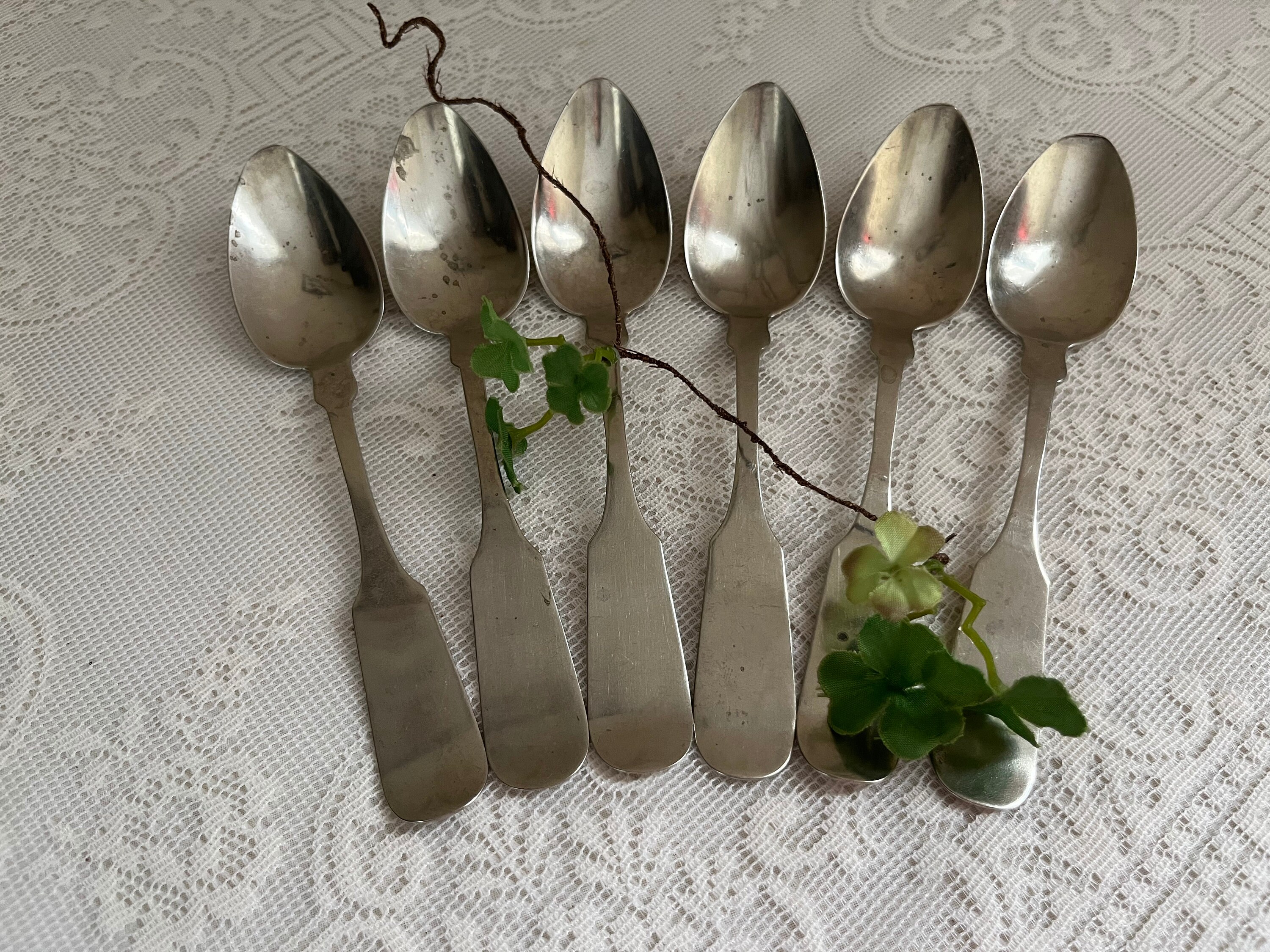 Antique German Silver Coin Silver Spoons Fiddleback Spoon Pattern ...
