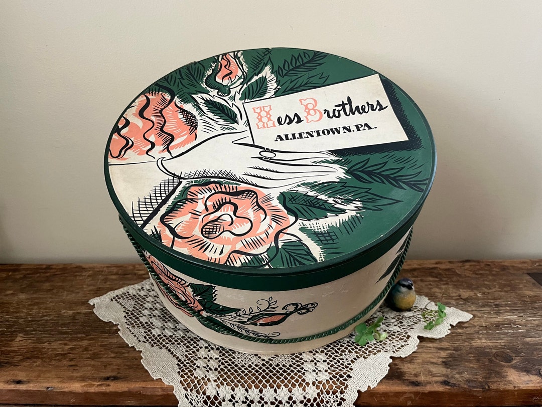 Vintage Hess Bros Hat Box Hess Bros Department Store Accessory Box ...
