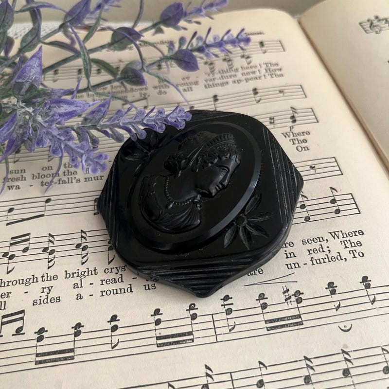 Black Bakelite Cameo - Etsy