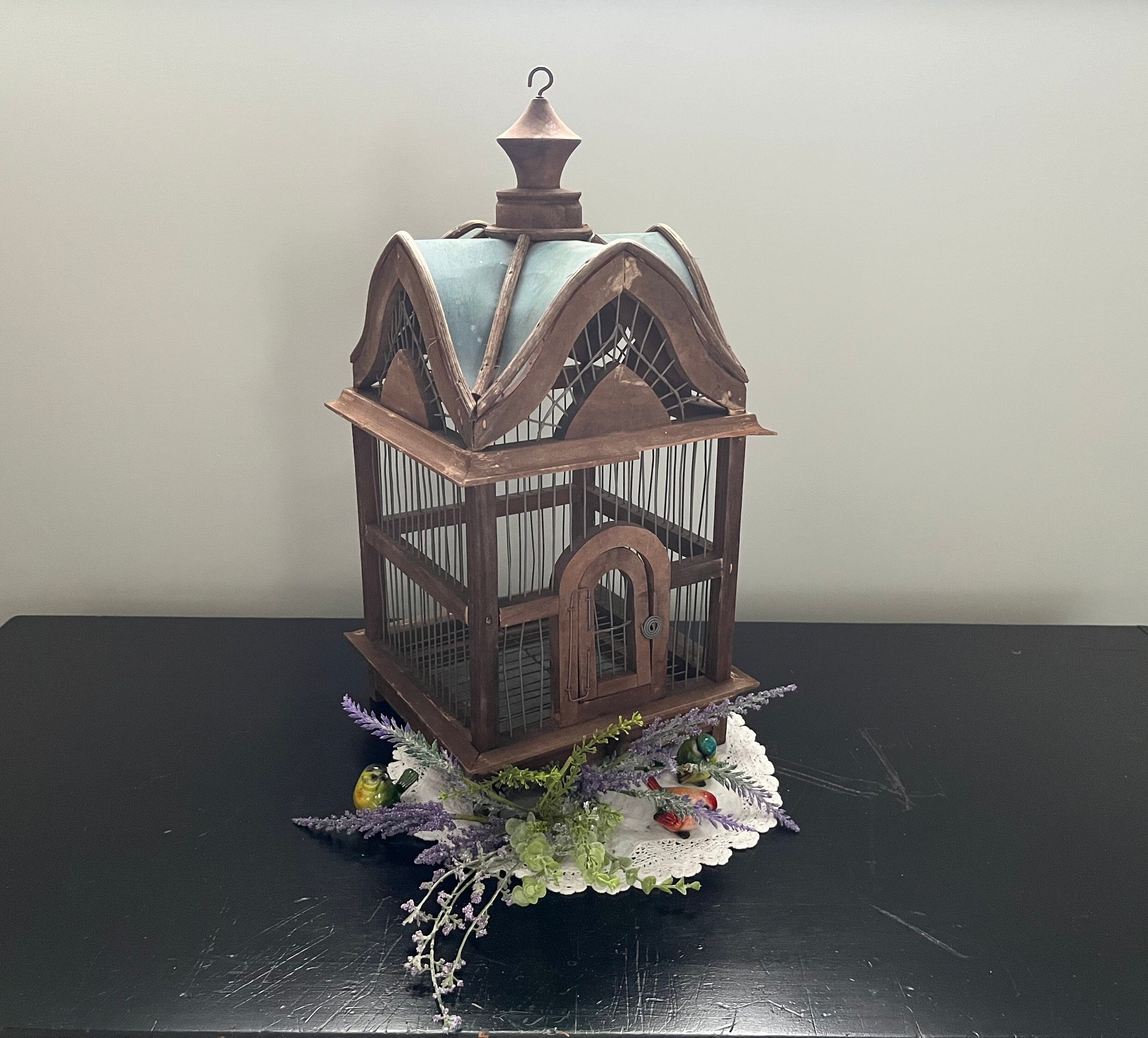 Charming Primitive Vintage Bird Cage - Vintage Weathered Bird Cage With ...
